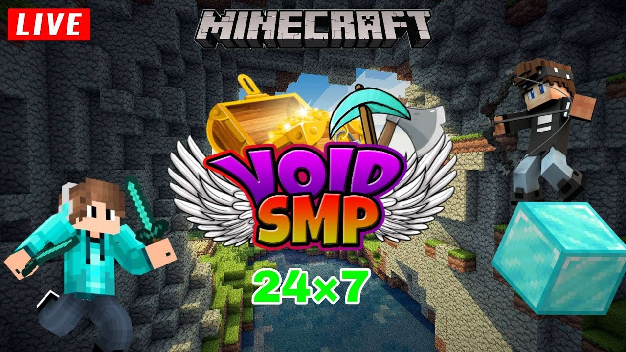 MINECRAFT LIVE || PUBLIC VOID SMP SEASON - 3 JOIN NOW || JAVA / PE / 24/7 #minecraftlive - YouTube