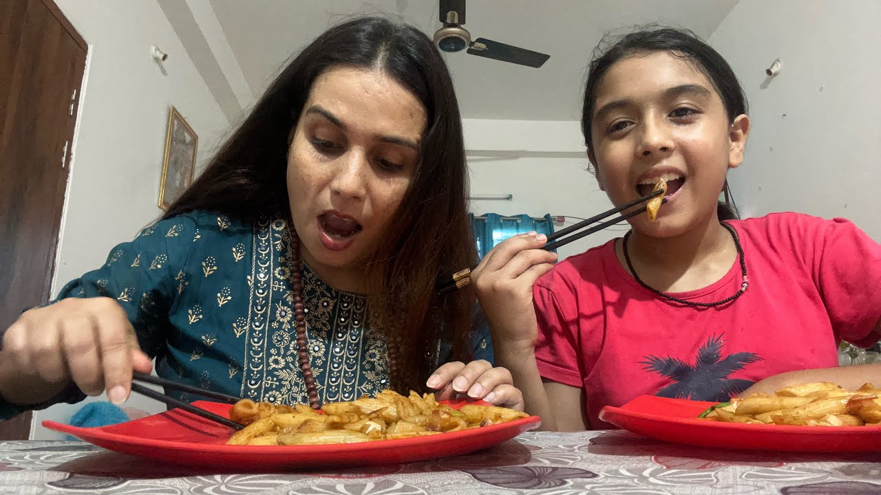 Pasta Eating with ChopStick Challenge || pasta Recipe || pasta eating ...