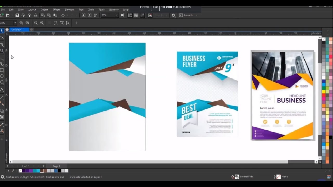 How to Create Corporate Flyer Design Template Using Coreldraw - YouTube
