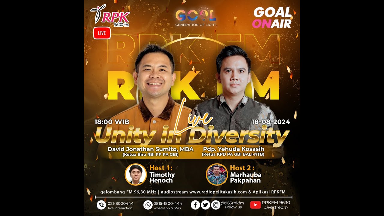 UNITY - UNITY IN DIVERSITY | GOAL ONAIR | MINGGU, 18 AGUSTUS 2024 - YouTube