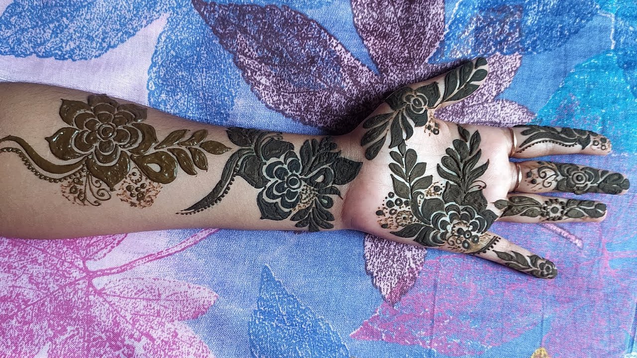 Arabic Bold Floral Mehedi Design | @artbyoishi | @sparkwithme6 | মেহেদী ...