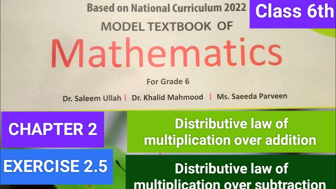 Class 6 NBF Maths Distributive law of multiplication over addition ...