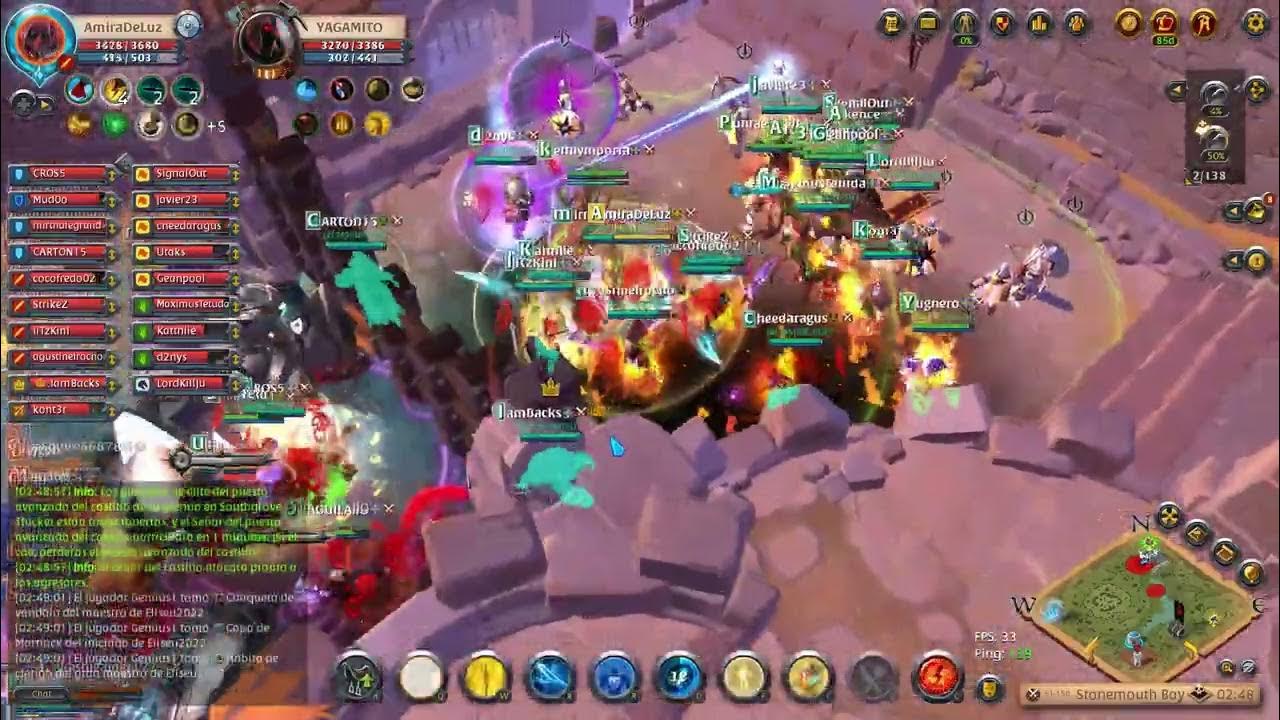 Albion Online Pelea Castillo Baja Escala. AmiraDeLuz DPS Guja Fisurante - YouTube