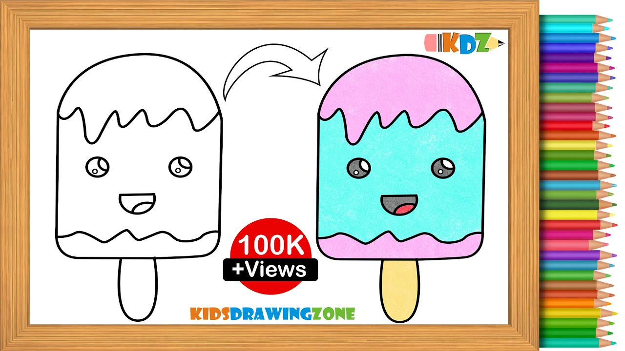 How to Draw Cute Ice Cream Step by Step | Cute Ice Cream Drawing | Easy ...