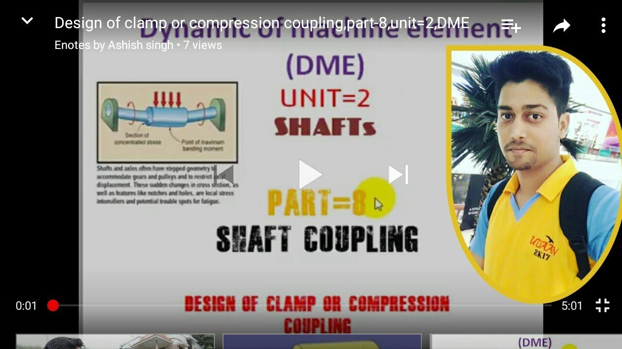 Design of clamp or compression coupling,part-8,unit=2,DME - YouTube
