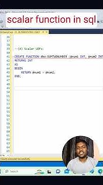 scalar user defined function #sql #excel #coding #database #dataanalysis #shorts - YouTube