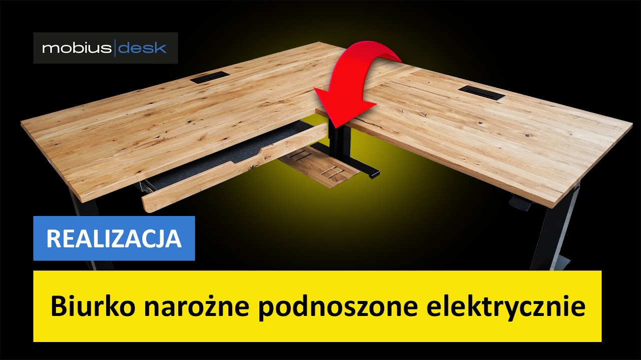 Biurko narożne elektryczne - z szufladą i uchwytem na komputer - czy ...