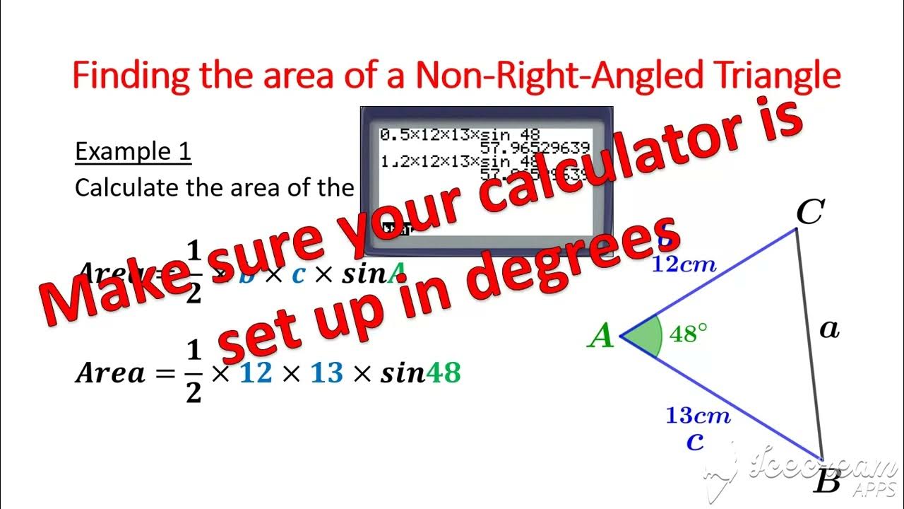 L2T1 - Finding the area of a non right-angled triangle - YouTube