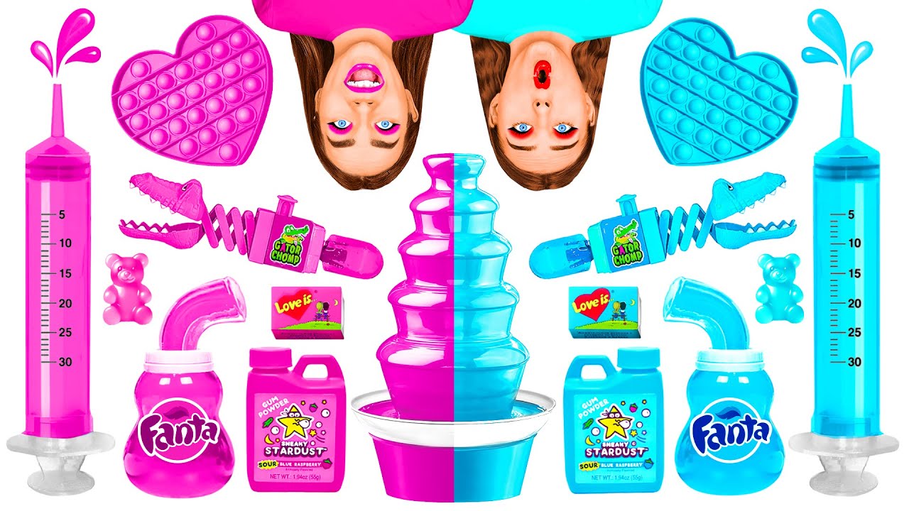 Pink Food vs Blue Food Color Challenge | Funny Situations by ...