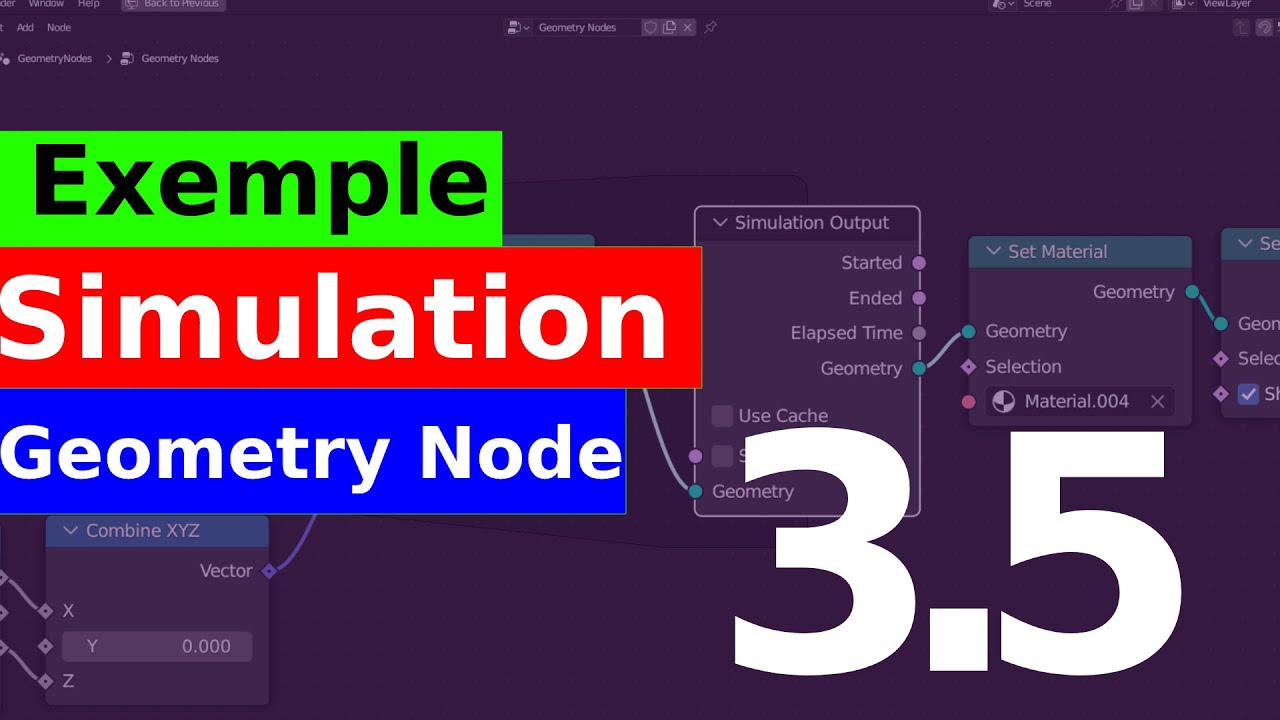 Exemple d'utilisation de la simulation en Geometry Nodes Simulation ...