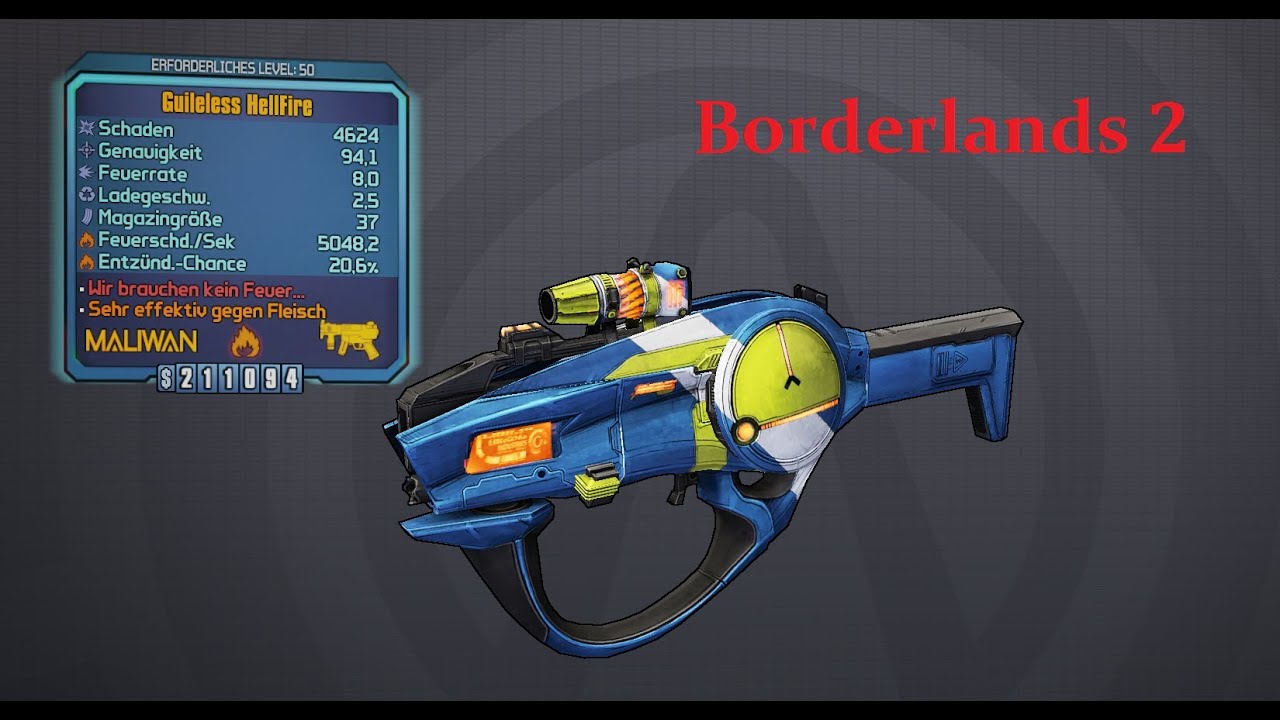 Borderlands 2 -Hellfire- Legendary Submachine Gun german - YouTube