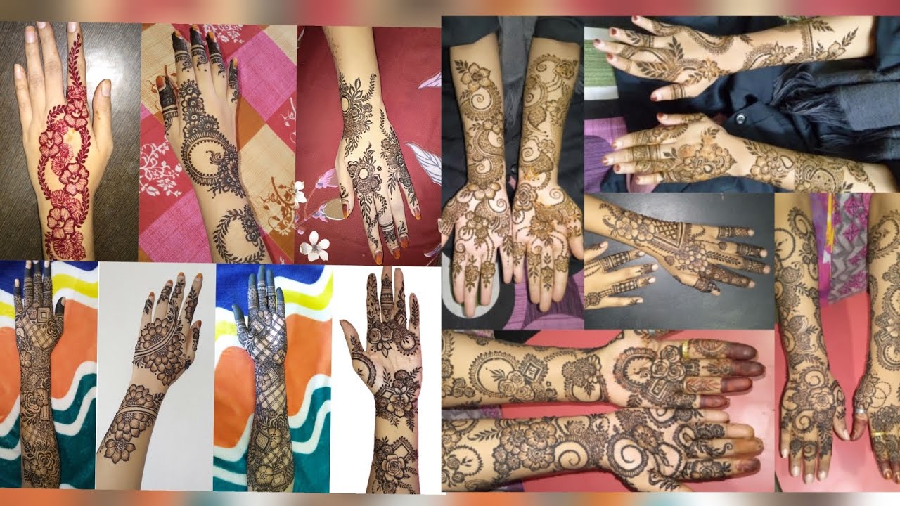 Collection of Beautiful Mehndi designs|| front and back hands mehndi ...