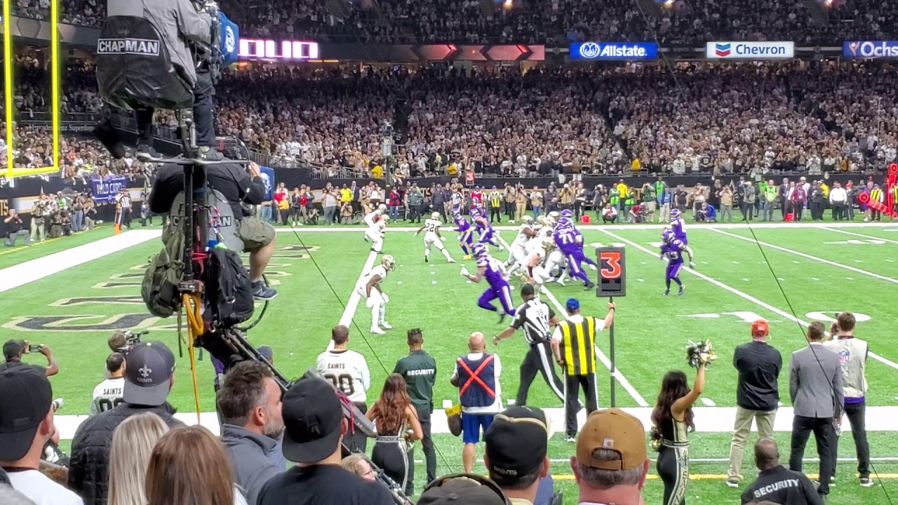 Kirk Cousins game winning TD to Kyle Rudolph against the Saints as it ...