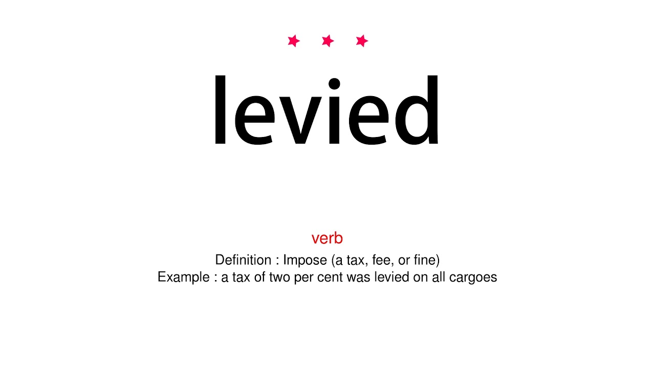 How to pronounce levied - Vocab Today - YouTube