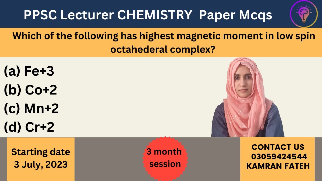 [PPSC Lecturer Chemistry Paper 2022][PPSC Chemistry Test Preparation ...