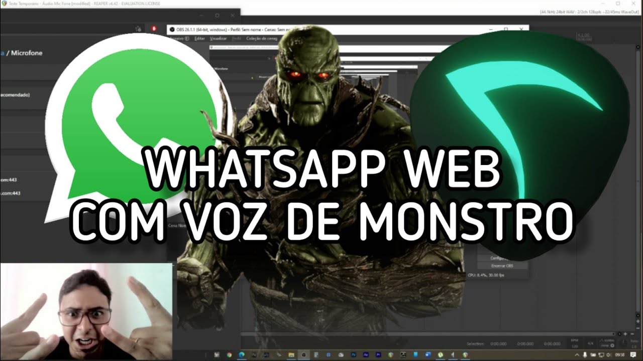 Voz de monstro no whatsapp web pelo Reaper - REAPITCH - YouTube