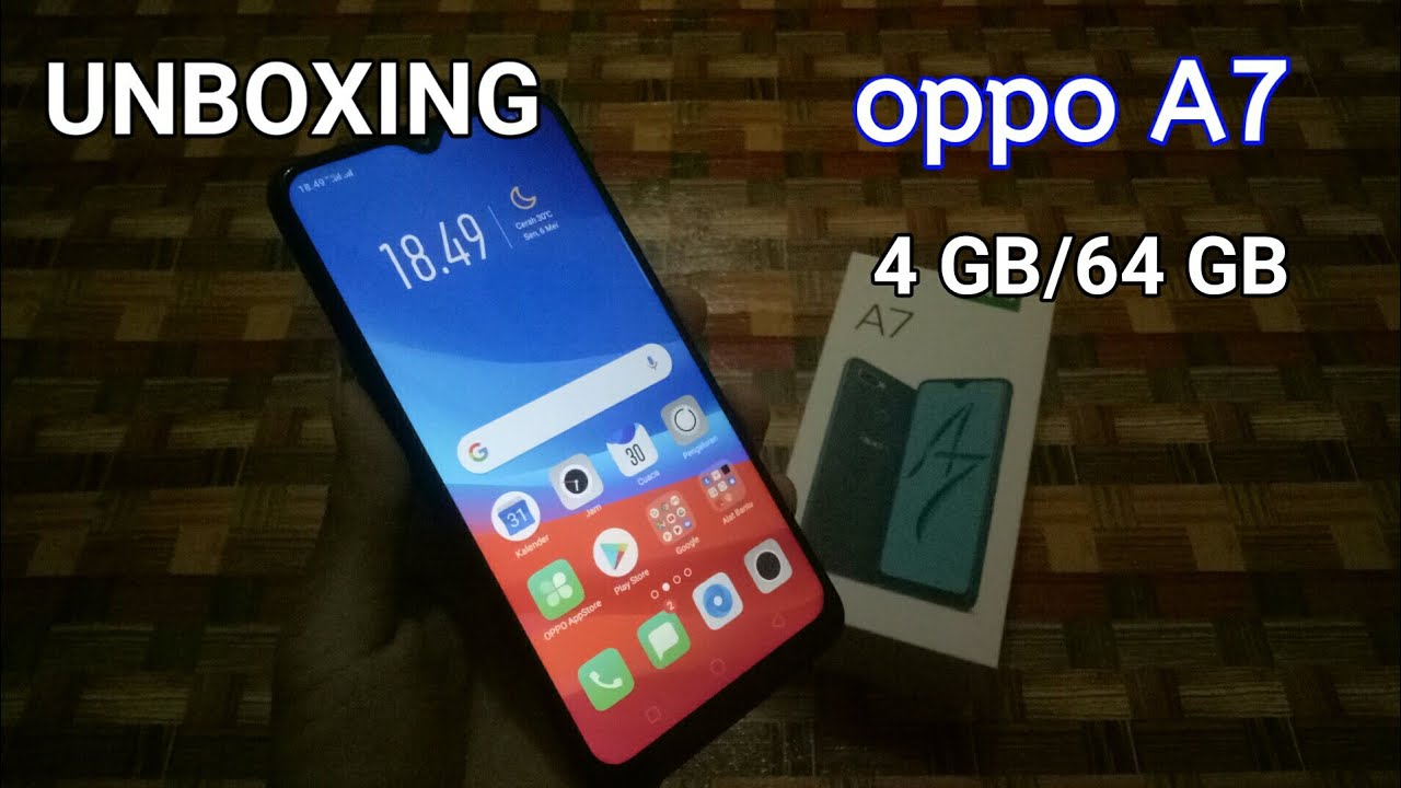 Unboxing HP Oppo A7 4/64 GB - YouTube