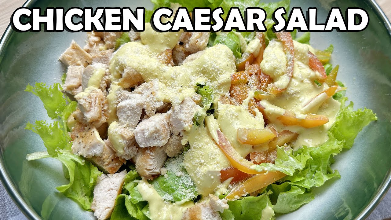 CHICKEN CAESAR SALAD WITH HOMEMADE DRESSING | HUNGRY MOM COOKING - YouTube