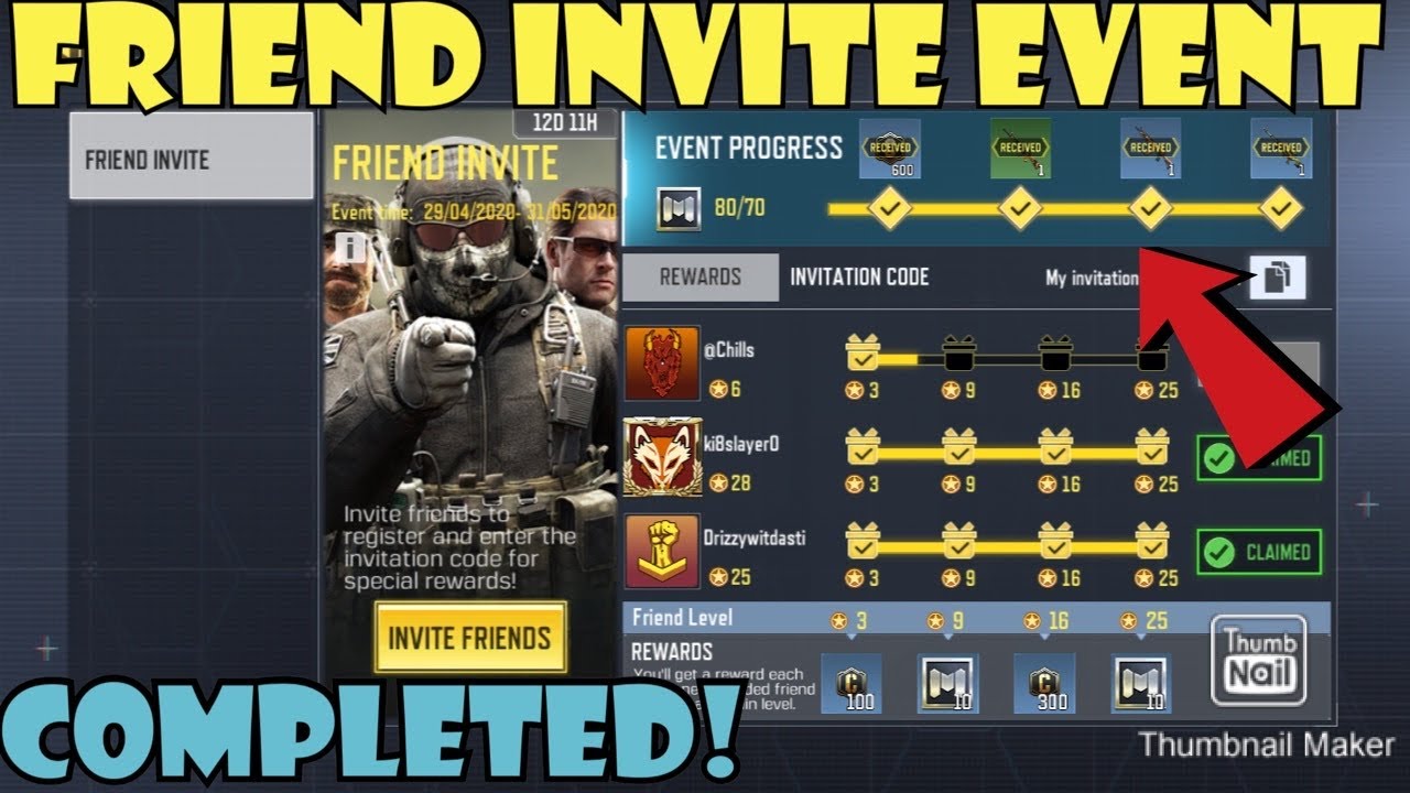 Friend Invite Event Completed in Call of Duty Mobile|Gameplay with ...