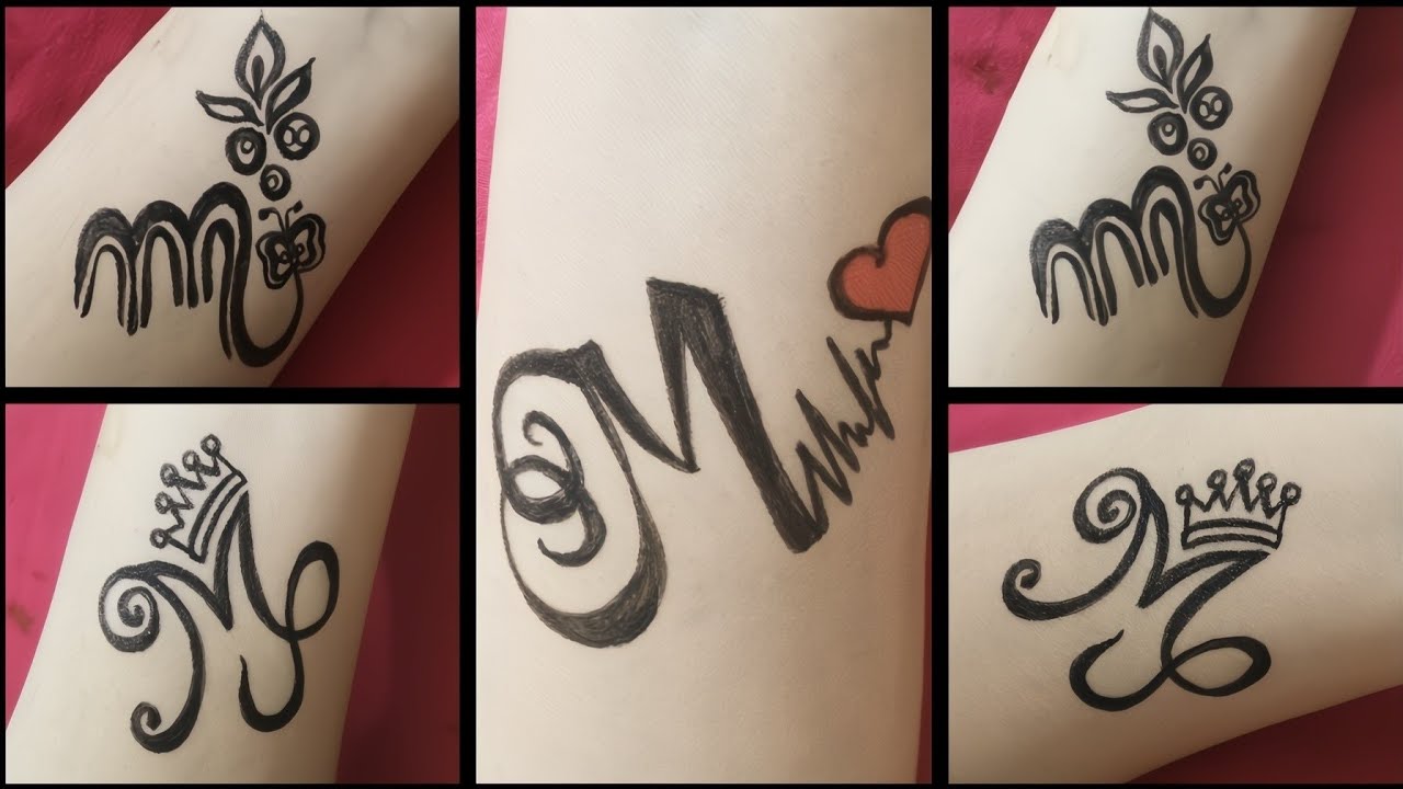 Letter M tattoo designs || Alphabet M unique tattoo|| temporary hand ...