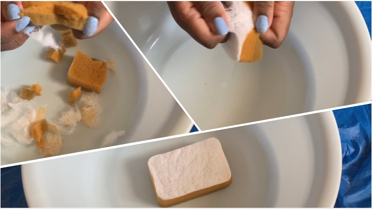 Bleach Week - Sponge ASMR Dry Bleached Sponge Ripping - YouTube