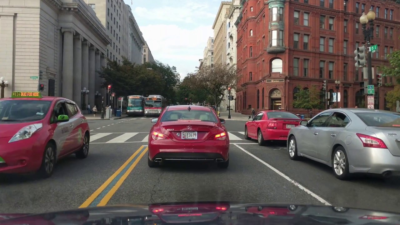 Driving around Washington, D.C., during rush hour - YouTube