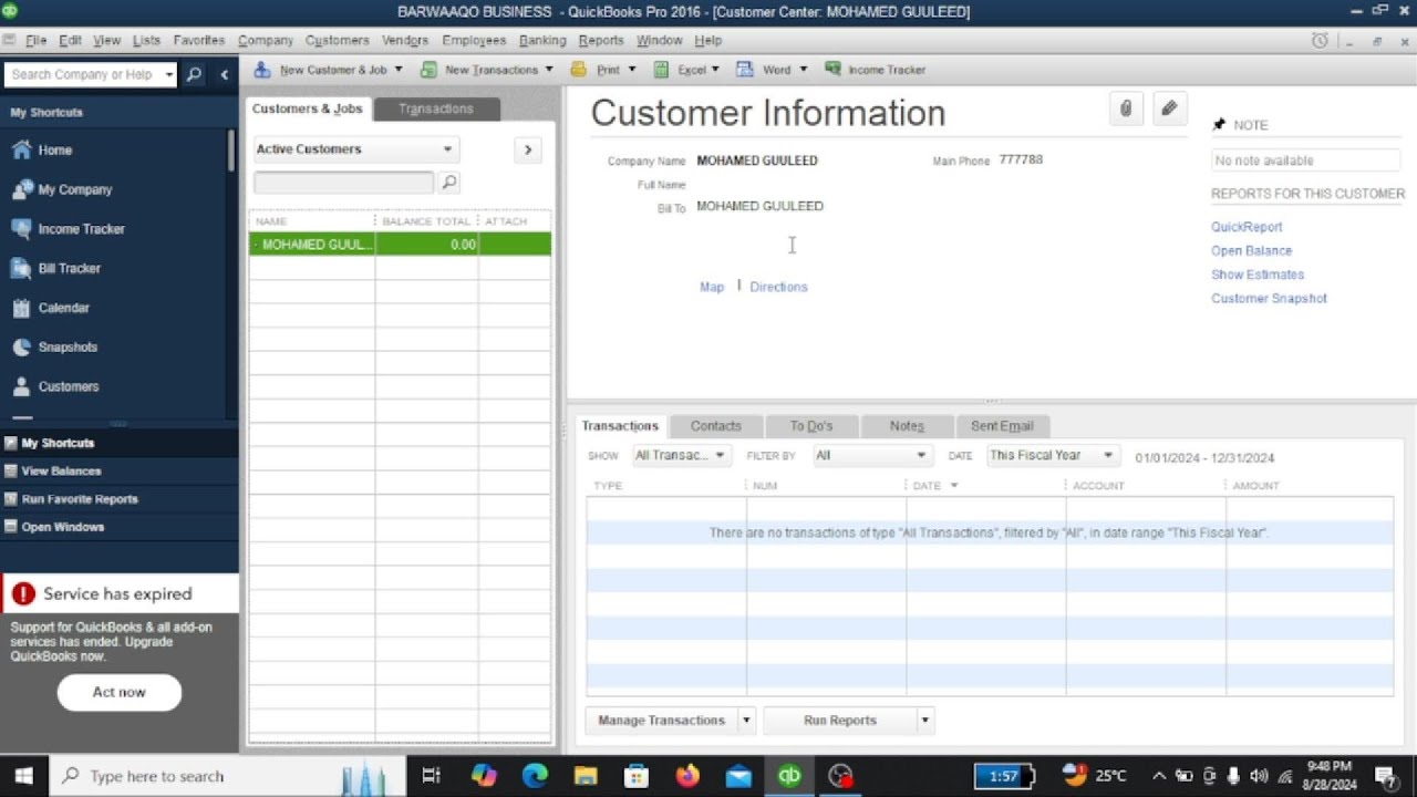 LESSON 8: ADDING CUSTOMERS IN QUICKBOOK.. - YouTube