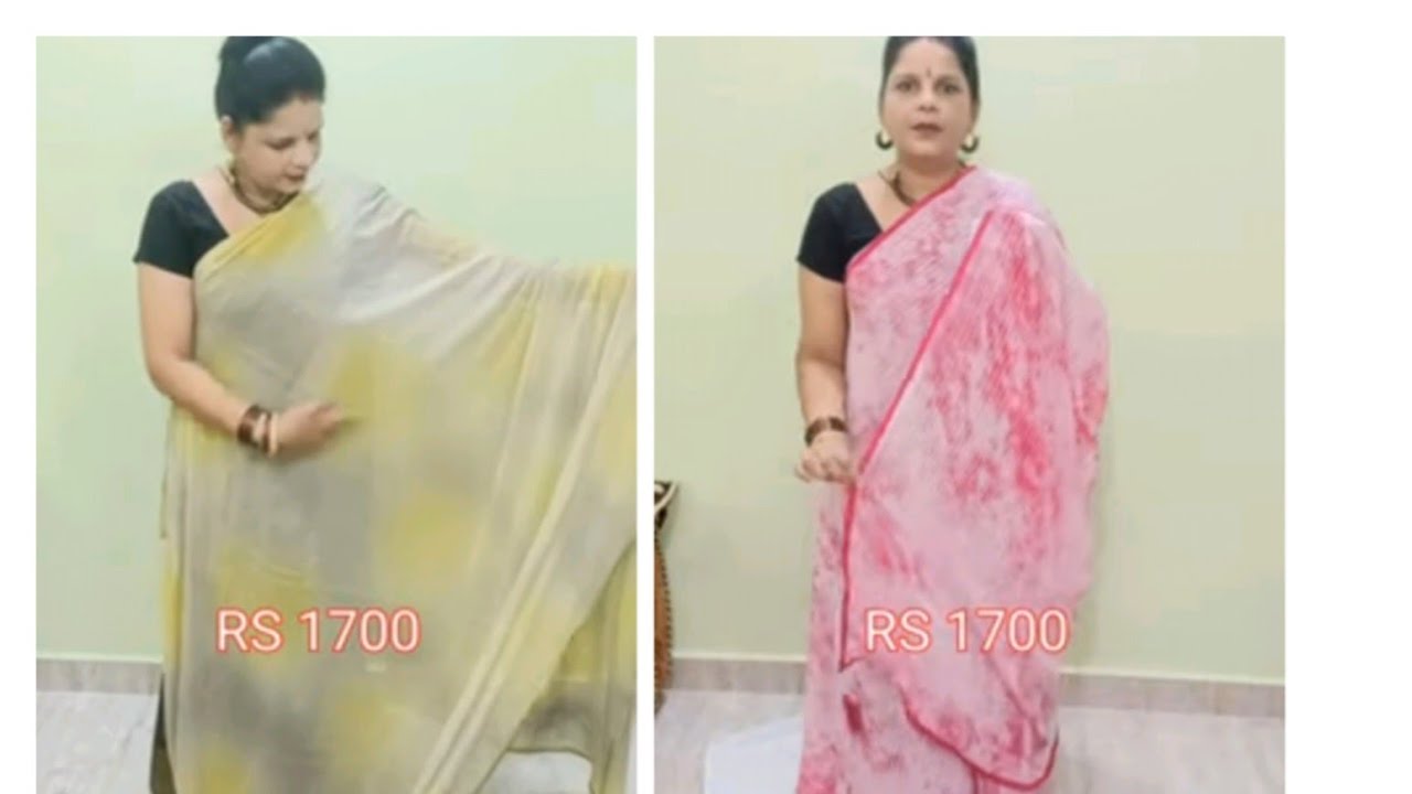 new fancy chiffons work Girija saree shop Gwalior - YouTube