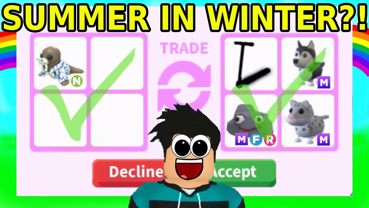 Trading NEON SUMMER WALRUS In Rich Adopt Me Server! - YouTube
