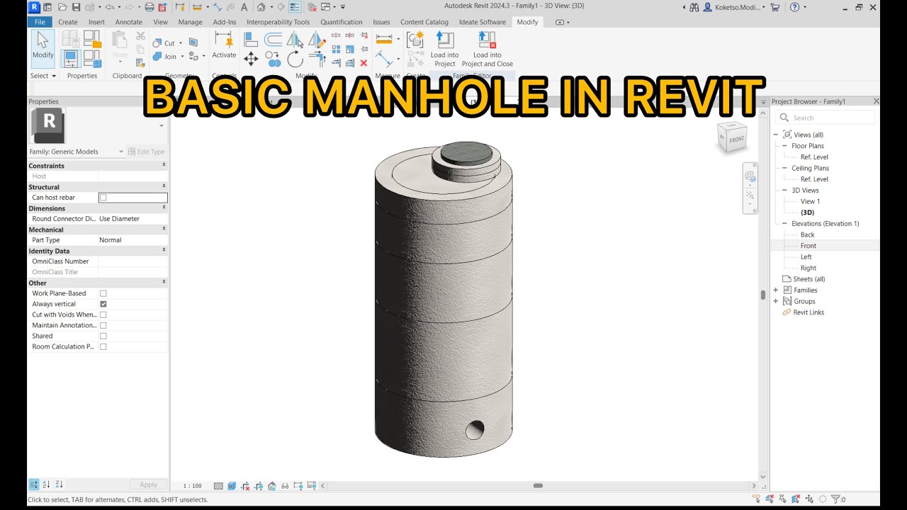 Basic Manhole Family in Revit - YouTube