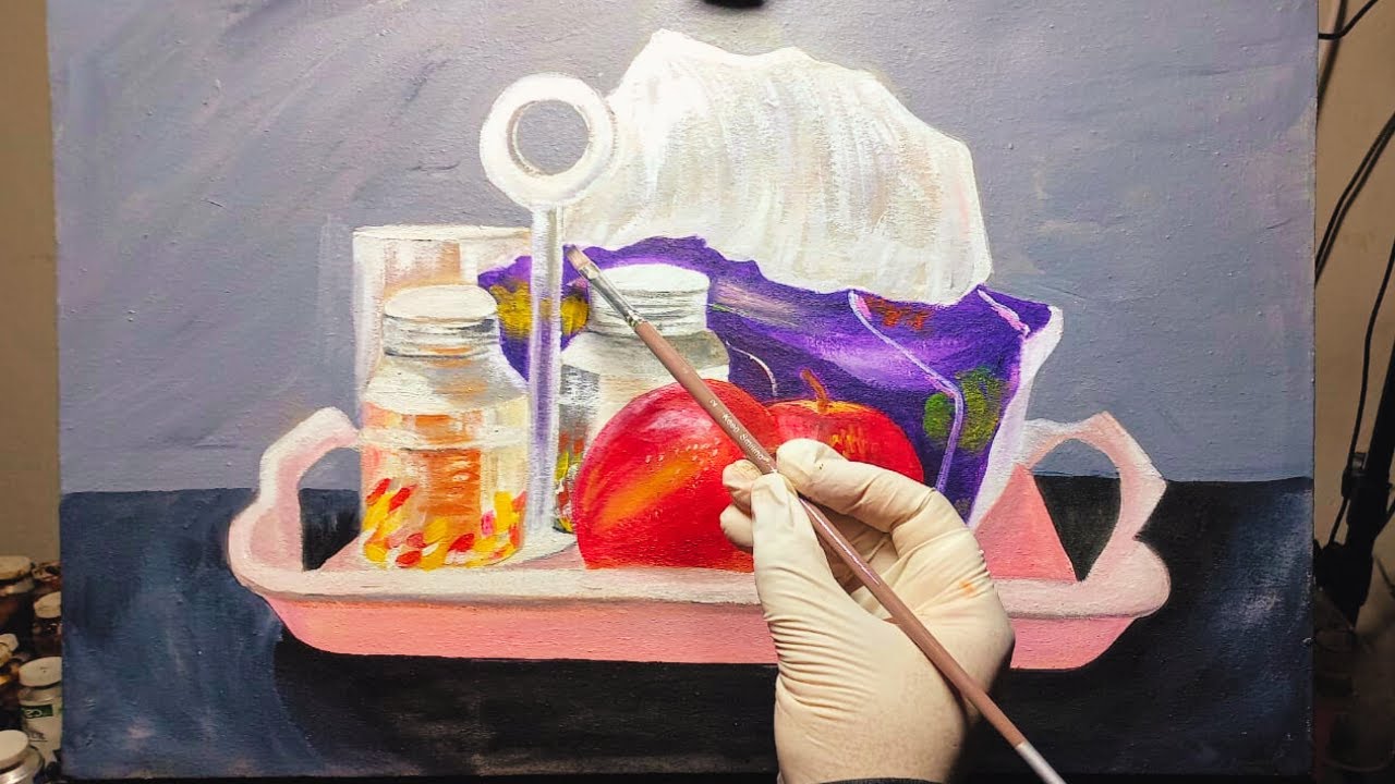 Still Life Oil Painting Easy Tutorial for beginners - YouTube