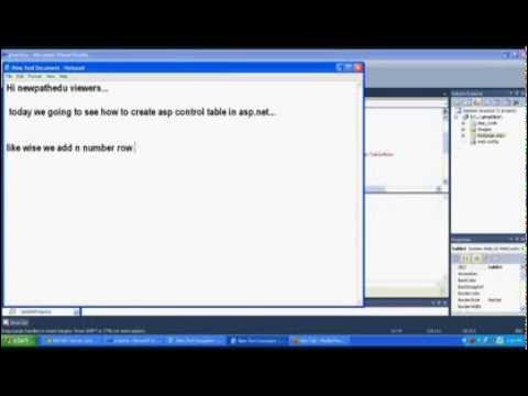 How to create asp control table in ASP NET C# - YouTube