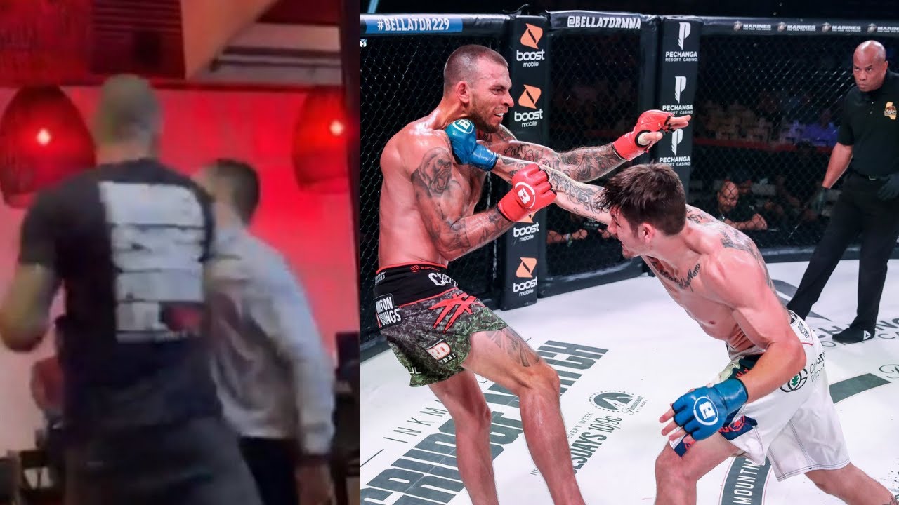 Joe schilling knocks out a guy at a bar but gets knocked out in a mma ...