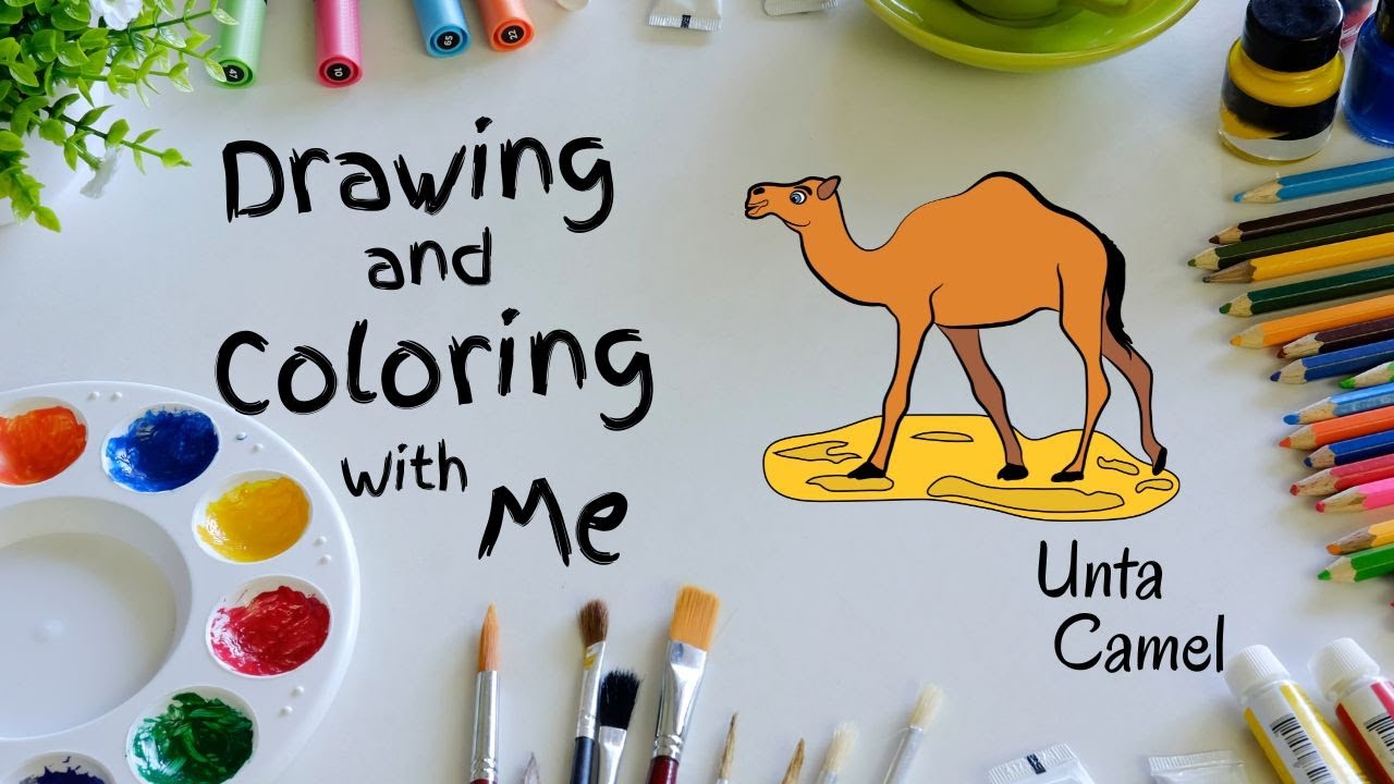 Menggambar & Mewarnai Hewan Unta | How to Draw & Coloring Camel | Easy ...