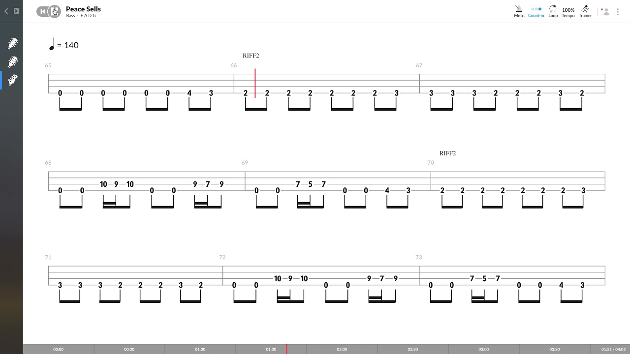 Megadeth - Peace Sells (BASS TAB PLAY ALONG) - YouTube