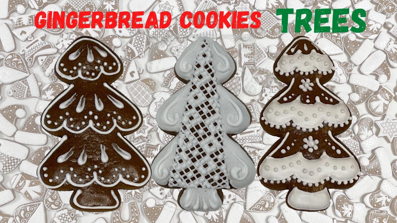 Christmas Gingerbread Cookies decorating / 3 Different Tree Ornaments ...
