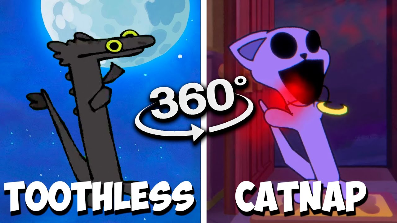 360º VR Toothless Dance vs CatNap Dance - YouTube