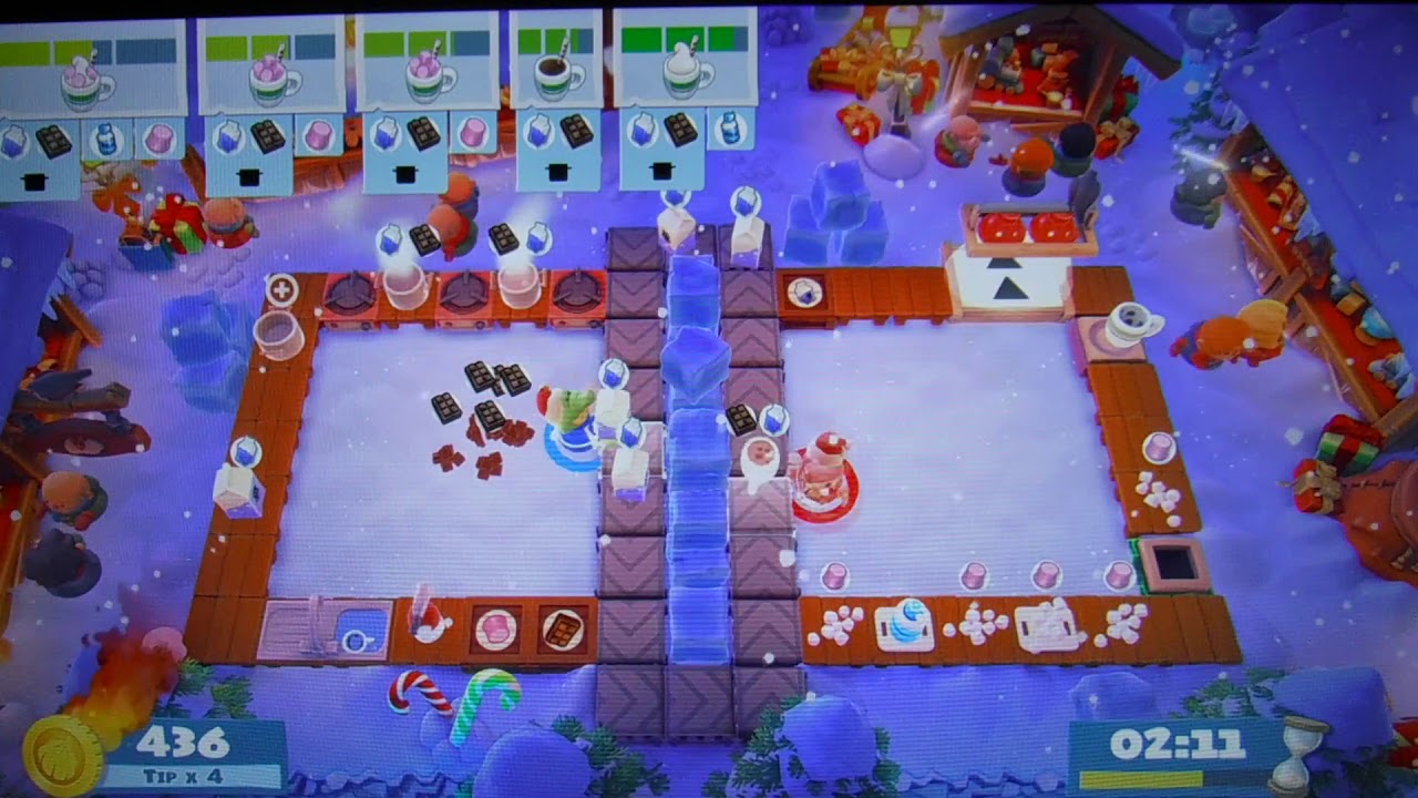 Overcooked 2 | Christmas 1-1 | 2 Players 4 Stars - YouTube