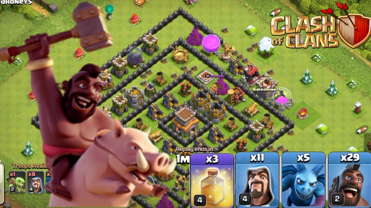 Hog Rider Attack Strategy Th7 best Army 🪖 Clas of Clan [co] - YouTube