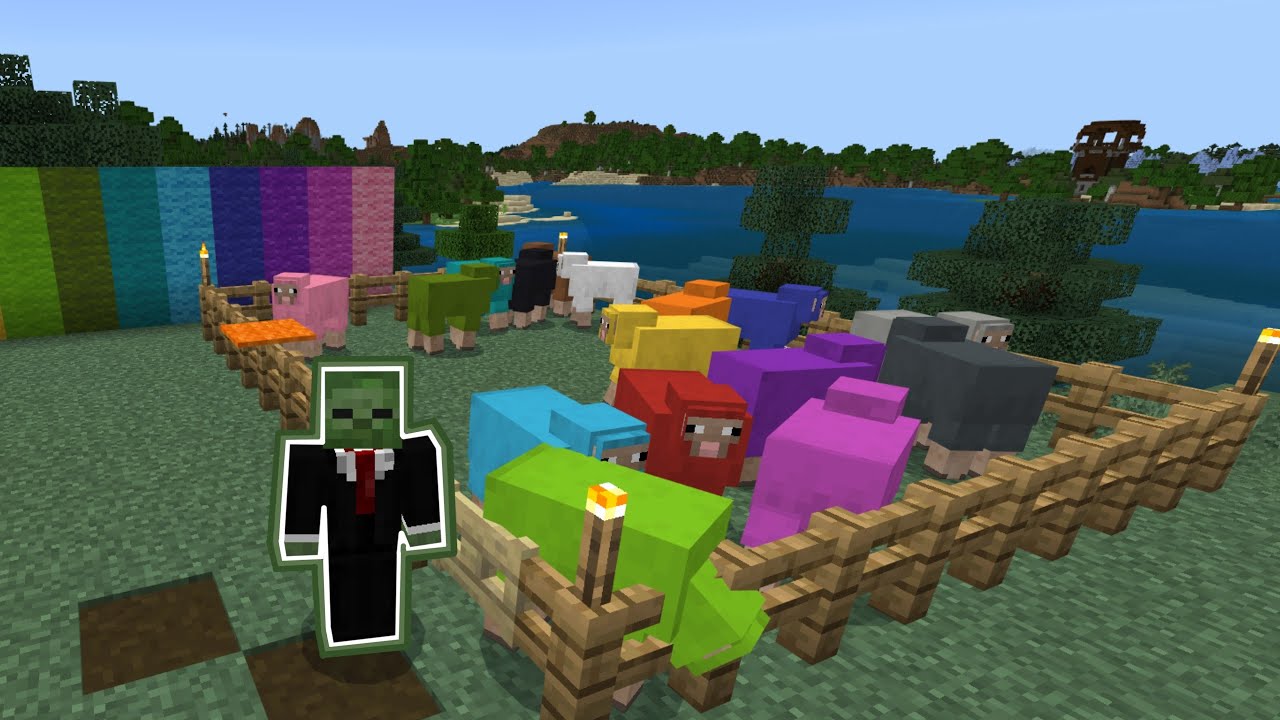 Minecraft Rainbow Sheep Challenge - YouTube