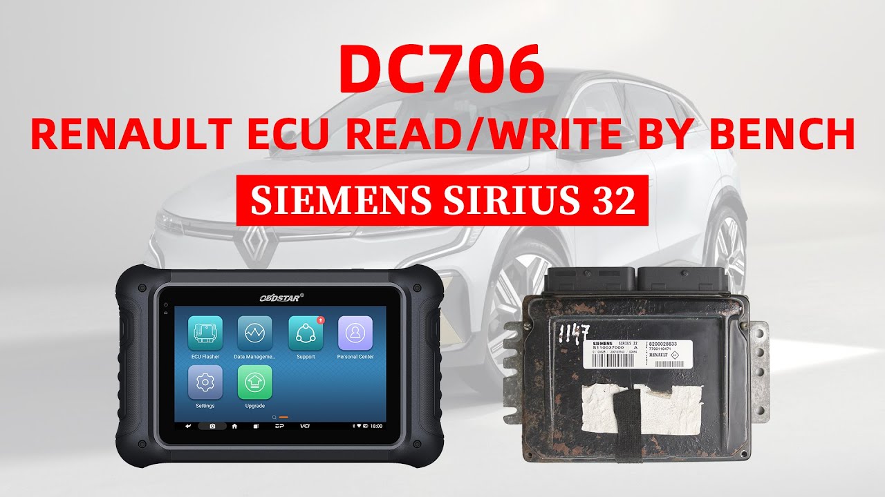DC706-RENAULT SIEMENS SIRIUS 32 ECU READ AND WRITE BY BENCH - YouTube