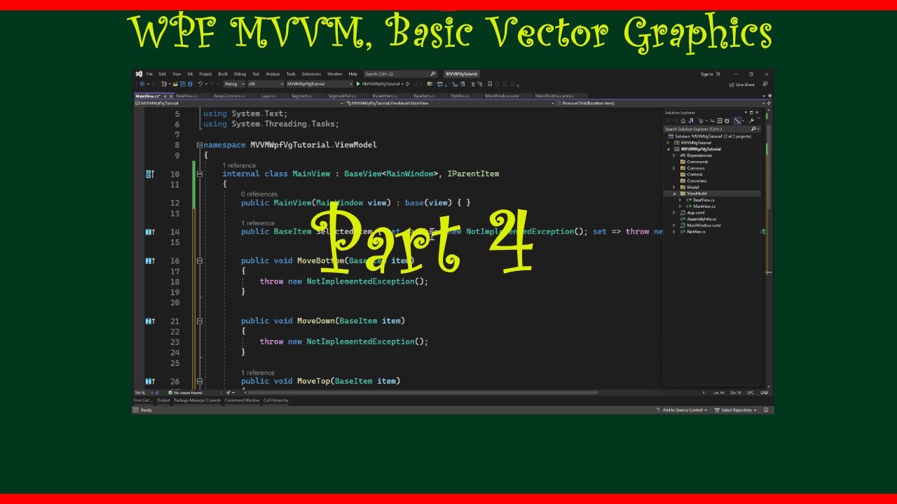 Wpf With Vector Graphics Modelview Class Using Mvvm Part4 Youtube 8244