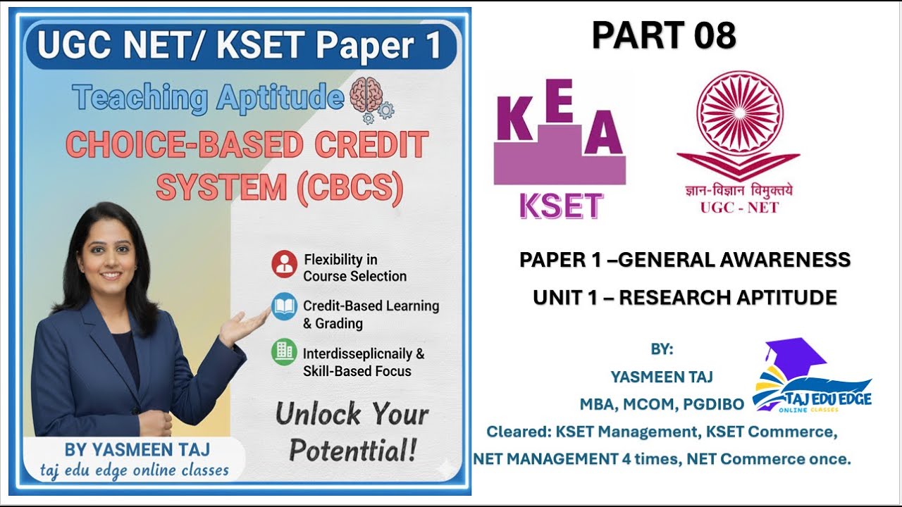 V8: CHOICE-BASED CREDIT SYSTEM (CBCS)-Paper 1 -Teaching Aptitude- UGC ...