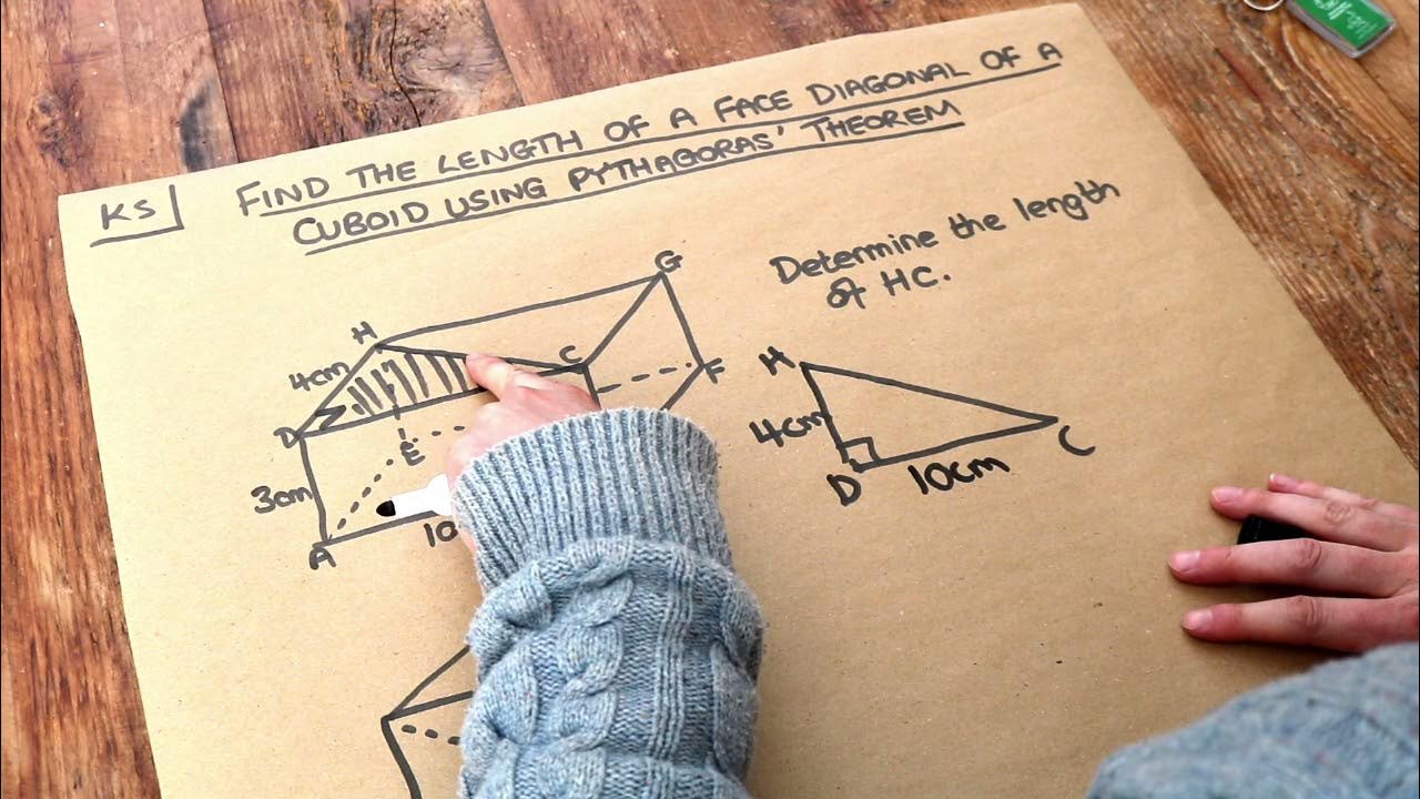 Key Skill - Find the length of a face diagonal of a cuboid using Pythagoras' theorem. - YouTube