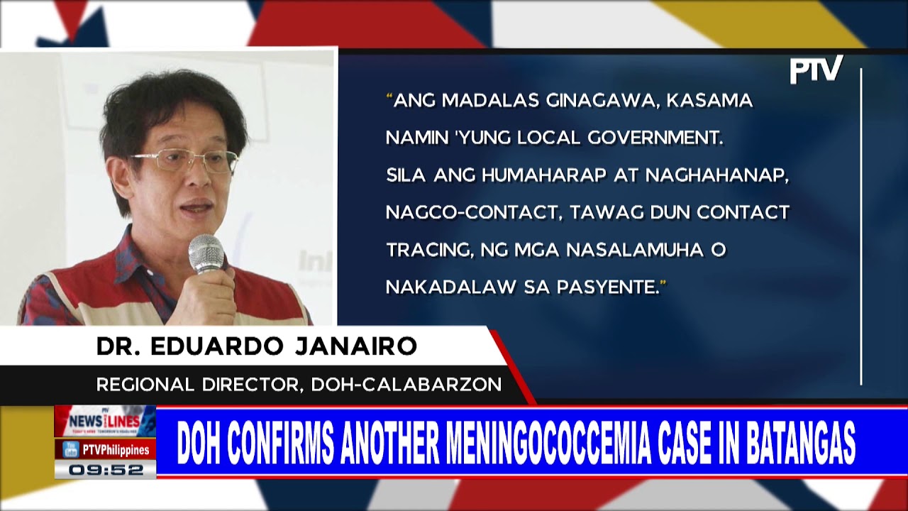 DOH confirms another meningococcemia case in Batangas - YouTube