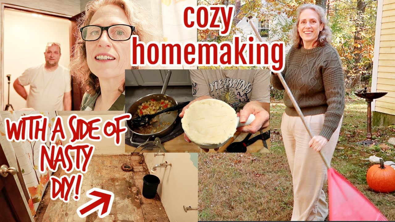 Fall COZY homemaking motivation! AND Bathroom DEMO!! Fall recipes, yard ...