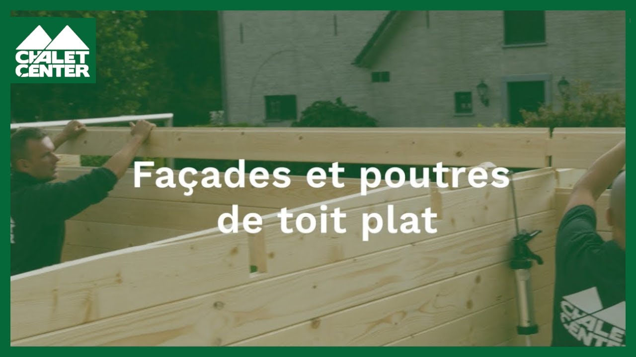 Montage des pignons et solives sur le toit d'un abri à 2 pans - en 3 ...