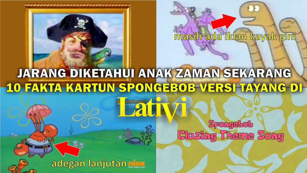 10 Fakta Kartun Spongebob Versi Lativi | Yuk kita bernostalgia - YouTube