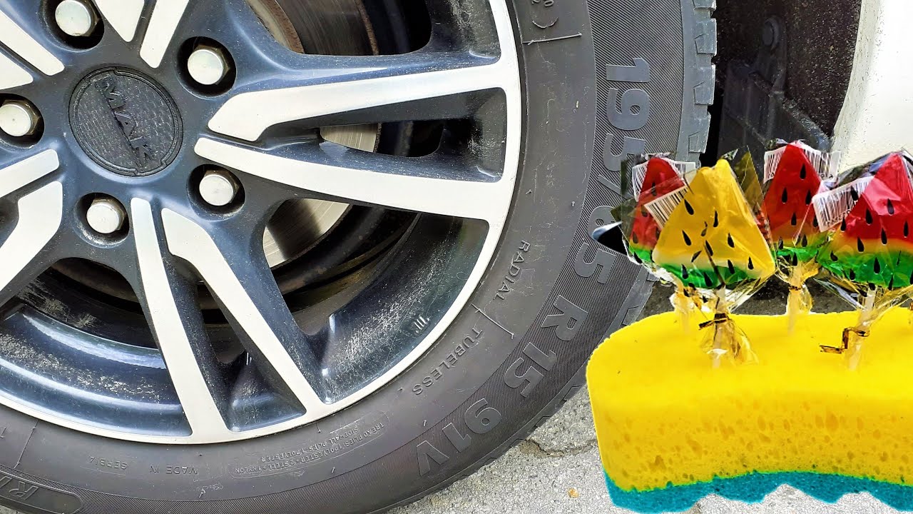 New Experiment vs Car|Car vs food and objects|Crushing Crrunchy & Soft ...