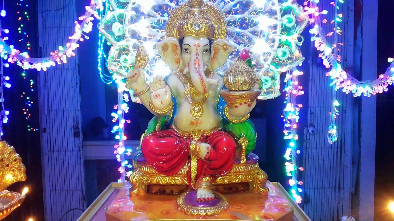 Milan electronic ganpati lighting decoration - YouTube